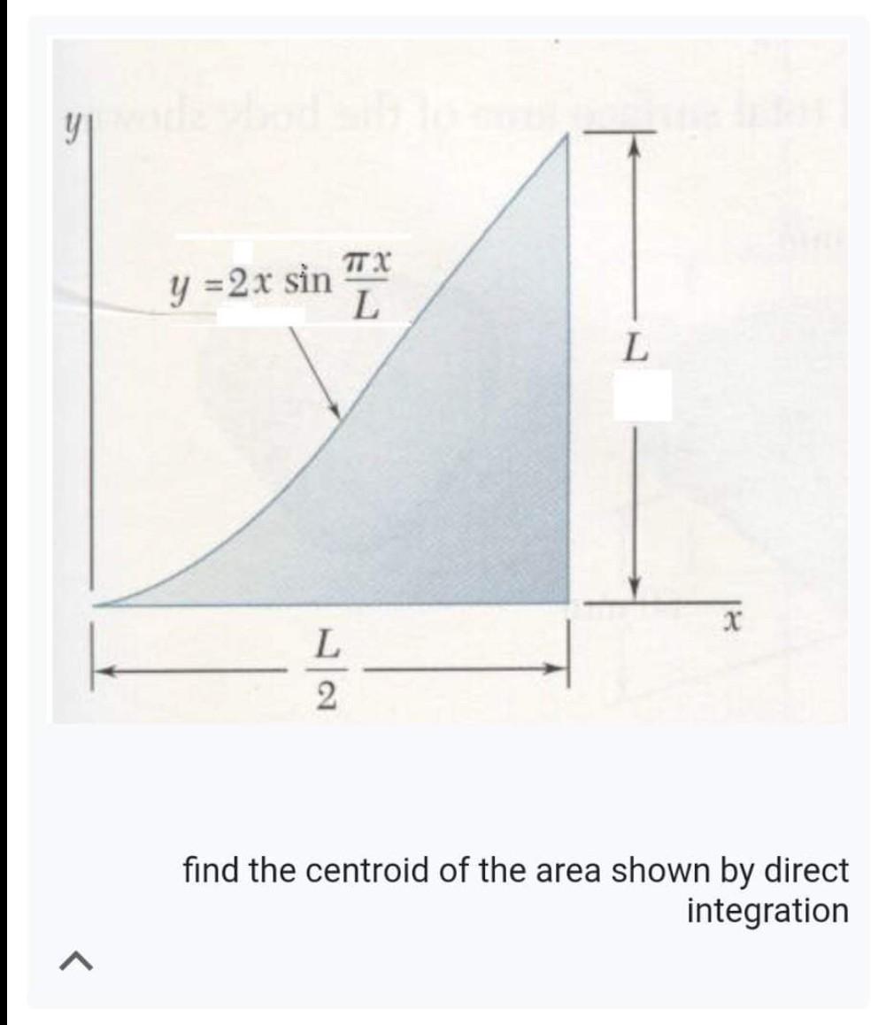 Solved find the centroid of the area shown by direct | Chegg.com