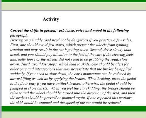 Correct the shifts in person, verb tense, voice and | Chegg.com