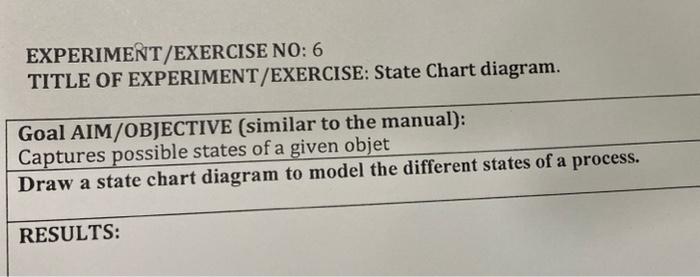 EXPERIMENT/EXERCISE NO: 6 TITLE OF | Chegg.com