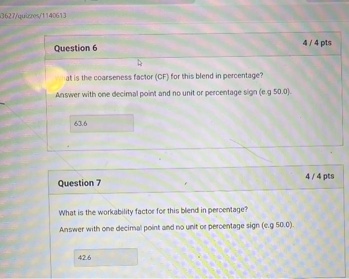 Solved e workability and coarseness factor plot is provided. | Chegg.com