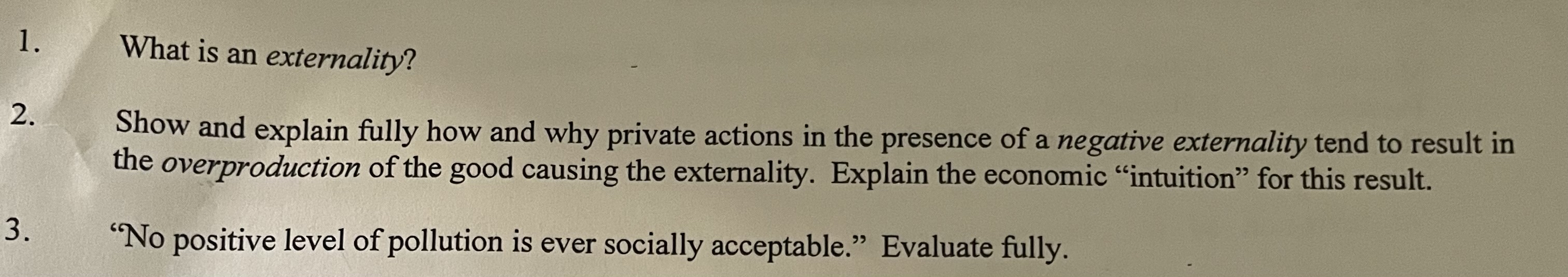Solved What is an externality?Show and explain fully how and | Chegg.com