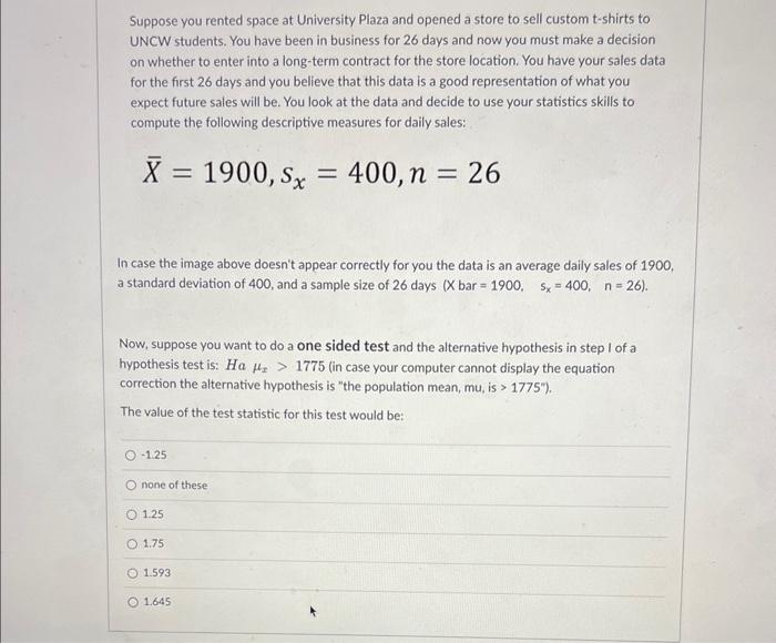 Solved Suppose you rented space at University Plaza and | Chegg.com