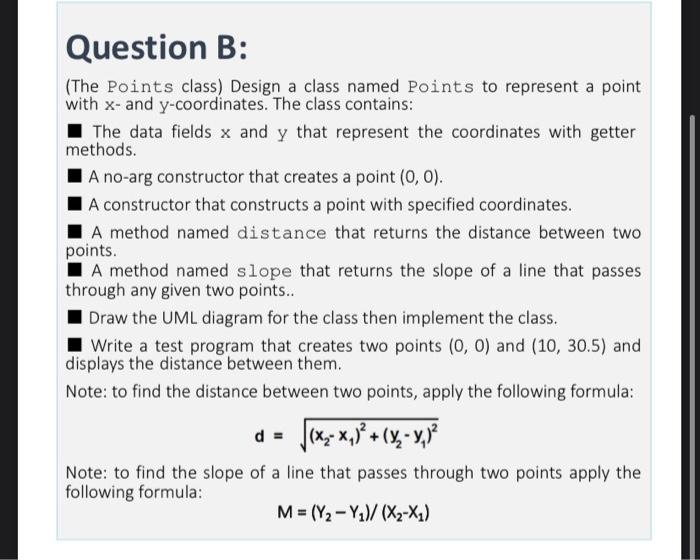 Solved (The Points class) Design a class named Points to | Chegg.com