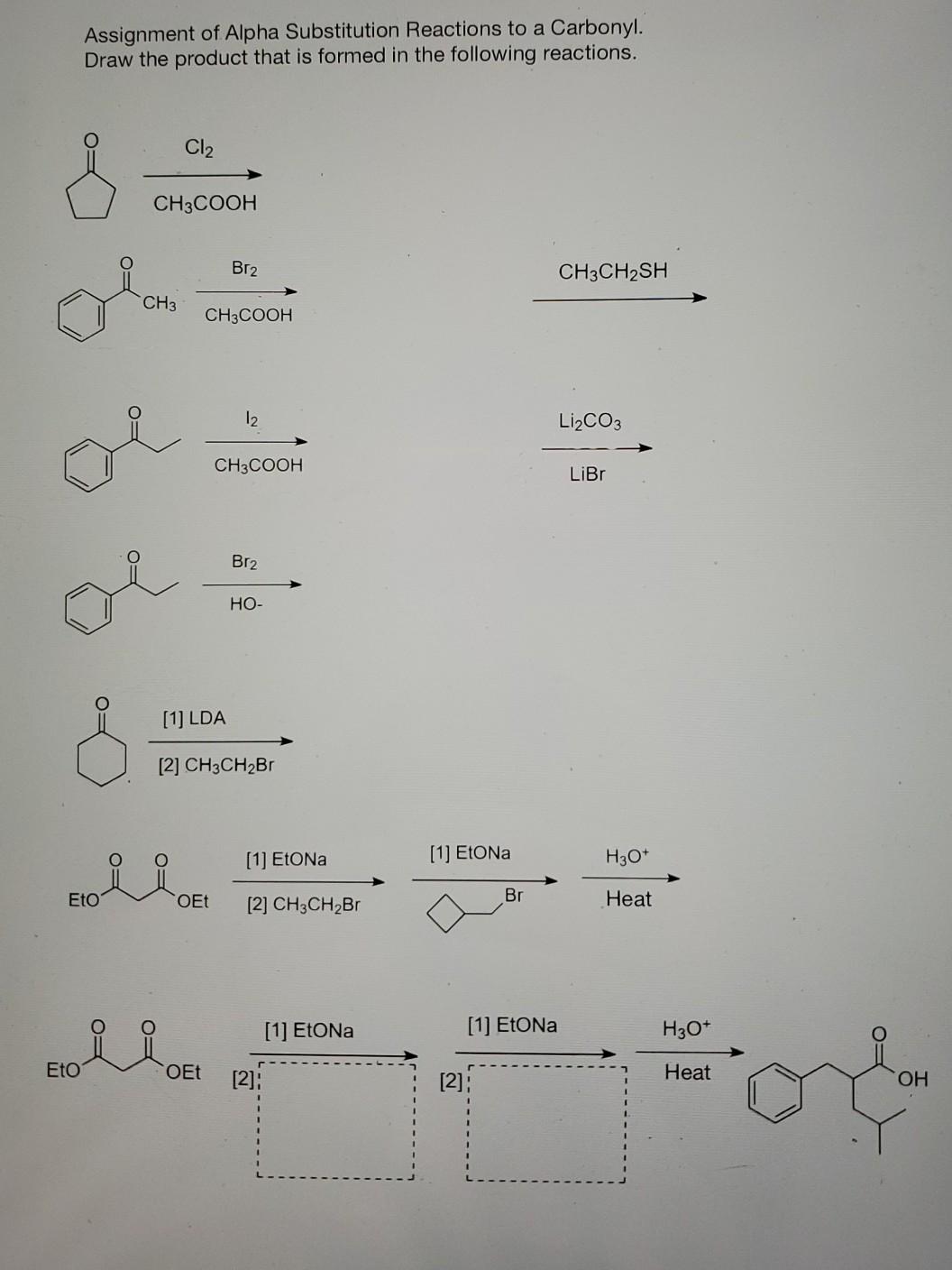 Solved Assignment of Alpha Substitution Reactions to a | Chegg.com