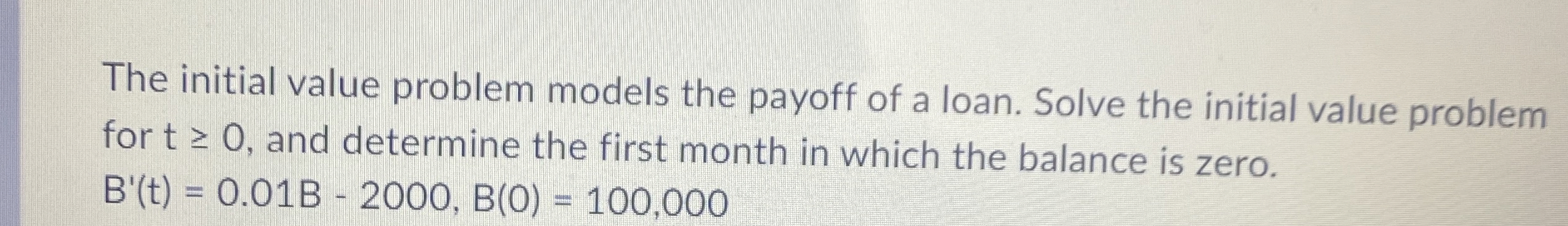 The initial value problem models the payoff of a | Chegg.com