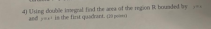 Solved Using double integral find the area of the region R | Chegg.com