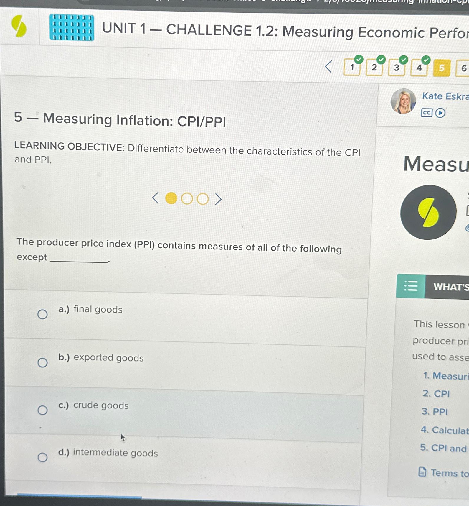 Solved 5 - ﻿Measuring Inflation: CPI/PPILEARNING OBJECTIVE: | Chegg.com