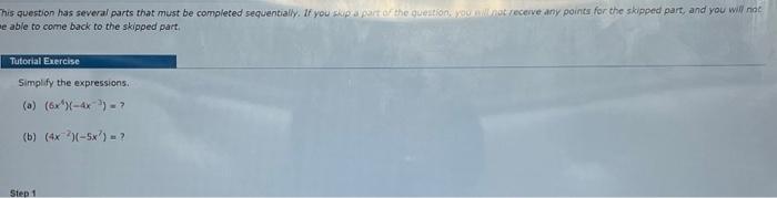 Solved e able to come back to the skipped part. Tutorial | Chegg.com