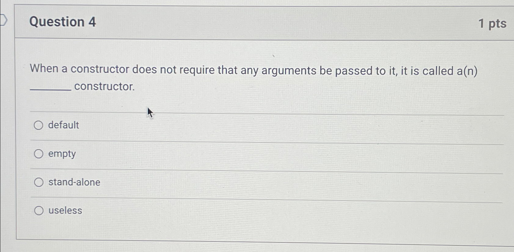 Solved Question 41ptswhen A Constructor Does Not Require