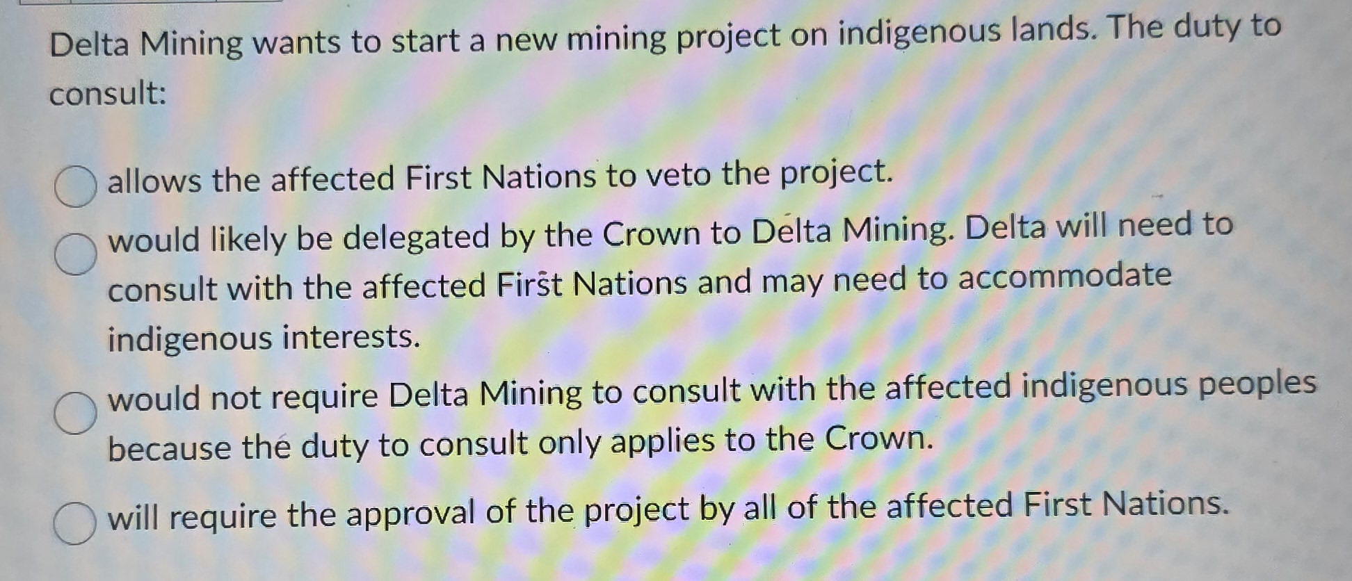 Delta Mining wants to start a new mining project on | Chegg.com