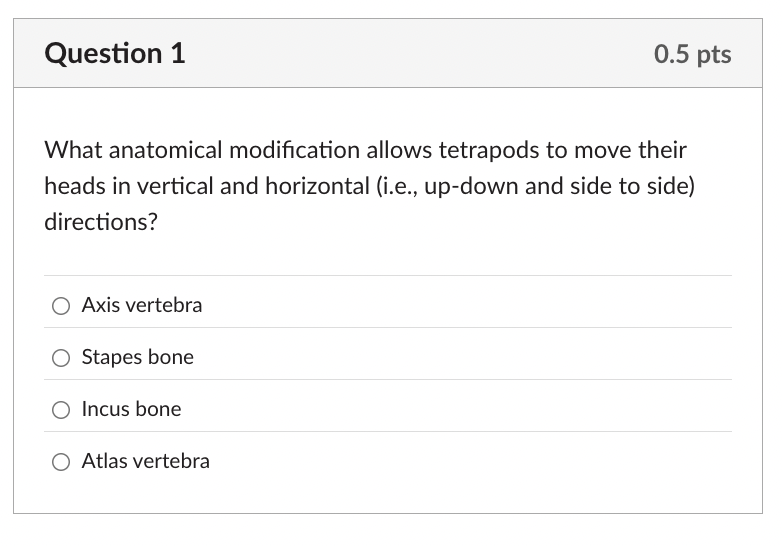 Solved Question 1What anatomical modification allows | Chegg.com
