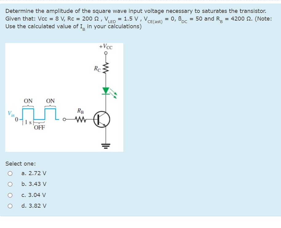 Solved Determine the amplitude of the square wave input | Chegg.com