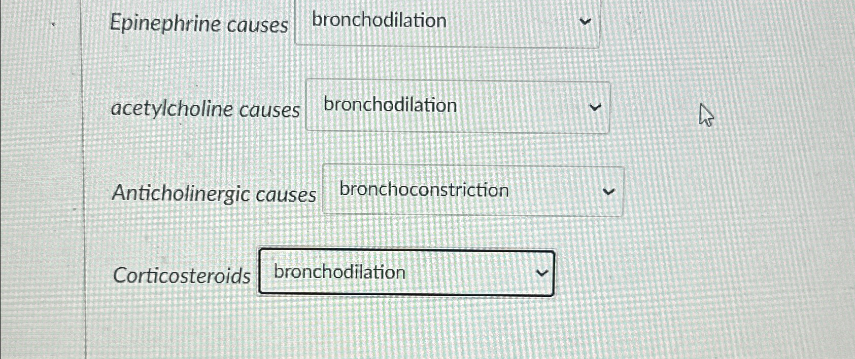 Solved Epinephrine causes bronchodilationacetylcholine | Chegg.com