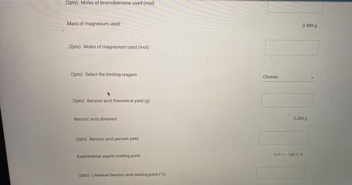Solved Data And Report Submission - Grignard Reaction | Chegg.com