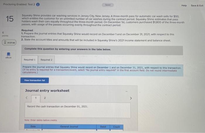 Solved Proctoring Enabled Test 2 Help Save & Exit 15 Squeaky | Chegg.com