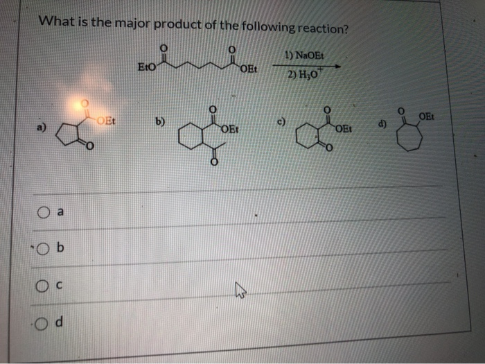 Solved What is the major product of the following reaction? | Chegg.com