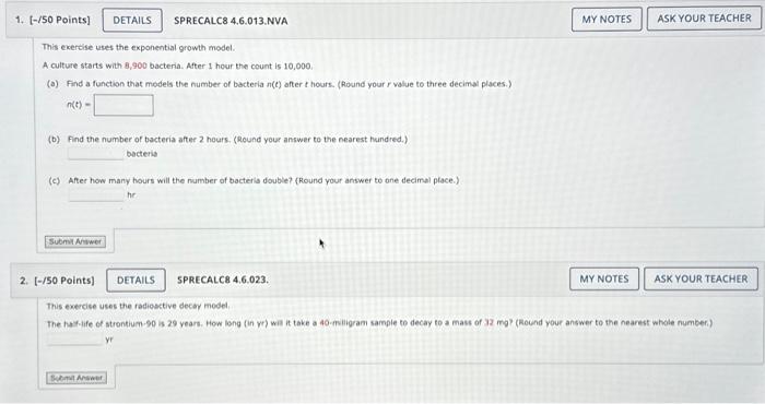 Solved This exercise uses the exponential growth model.A | Chegg.com
