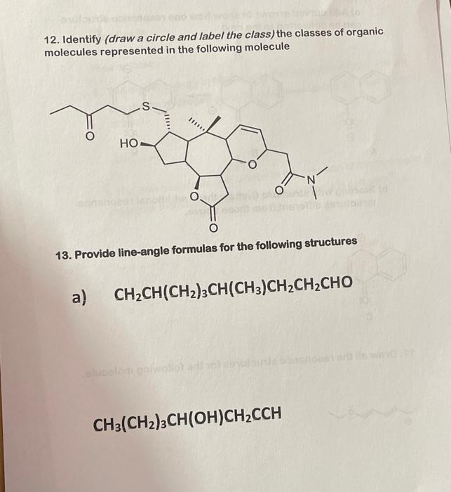 Solved 12. Identify (draw a circle and label the class) the | Chegg.com