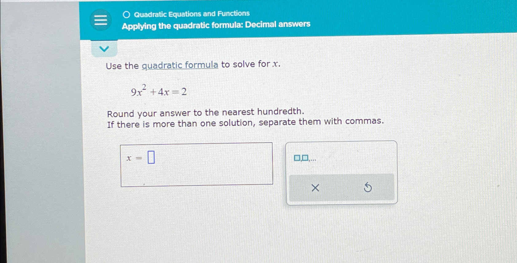 Solved Quadratic Equations and FunctionsApplying the | Chegg.com