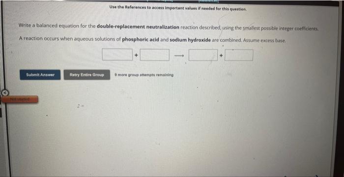 Solved Write a balanced equation for the double-replacement | Chegg.com