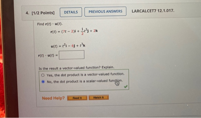 Solved 3. [-/2 Points] DETAILS LARCALCET7 12.1.015. | Chegg.com