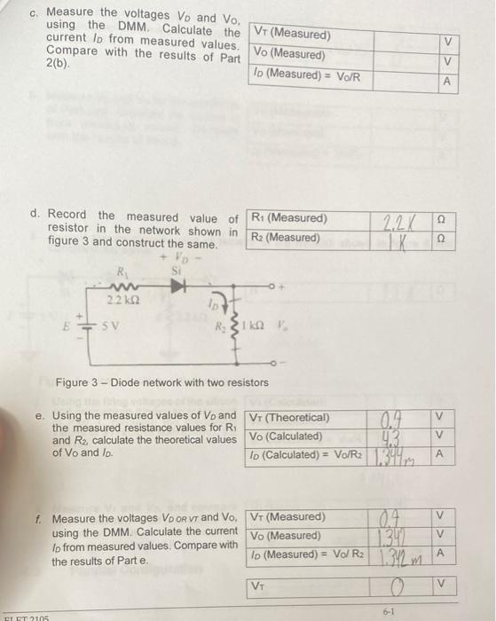 a. Record the measured value of resistor in the | Chegg.com