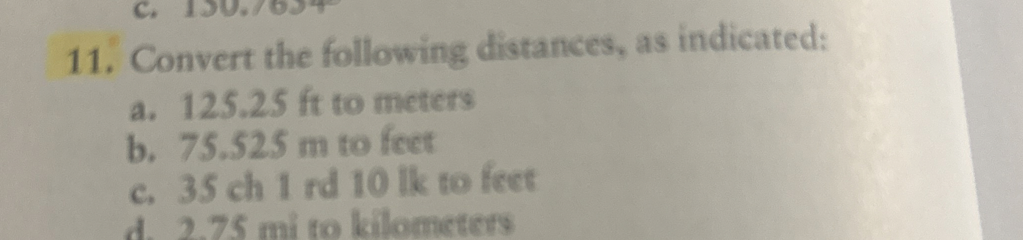 Solved Convert the following distances, as | Chegg.com