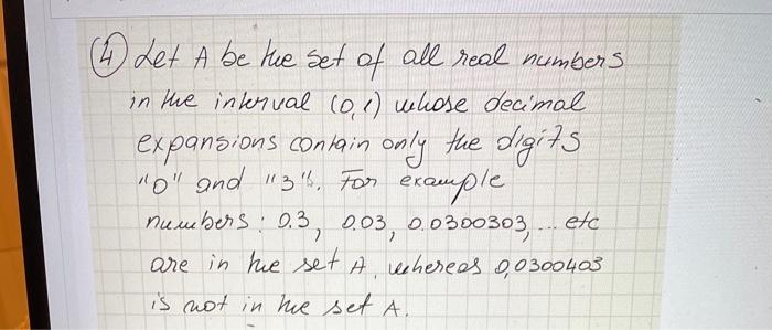 Solved u Let A be the set of all real numbers in the | Chegg.com