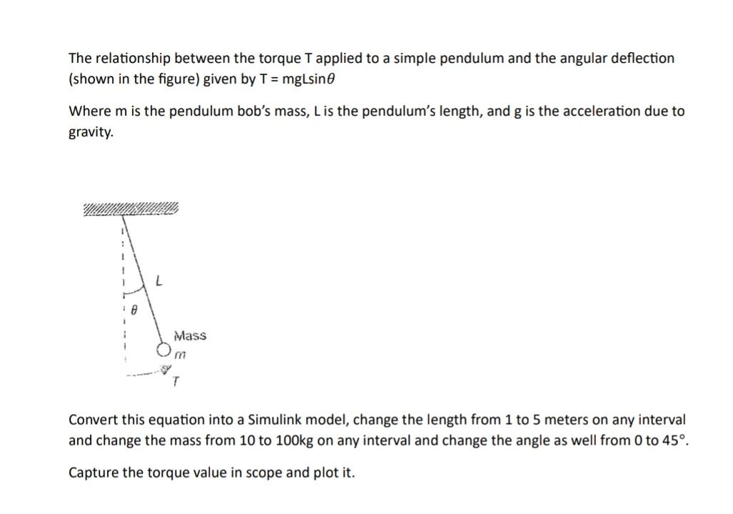Solved The relationship between the torque T applied to a | Chegg.com