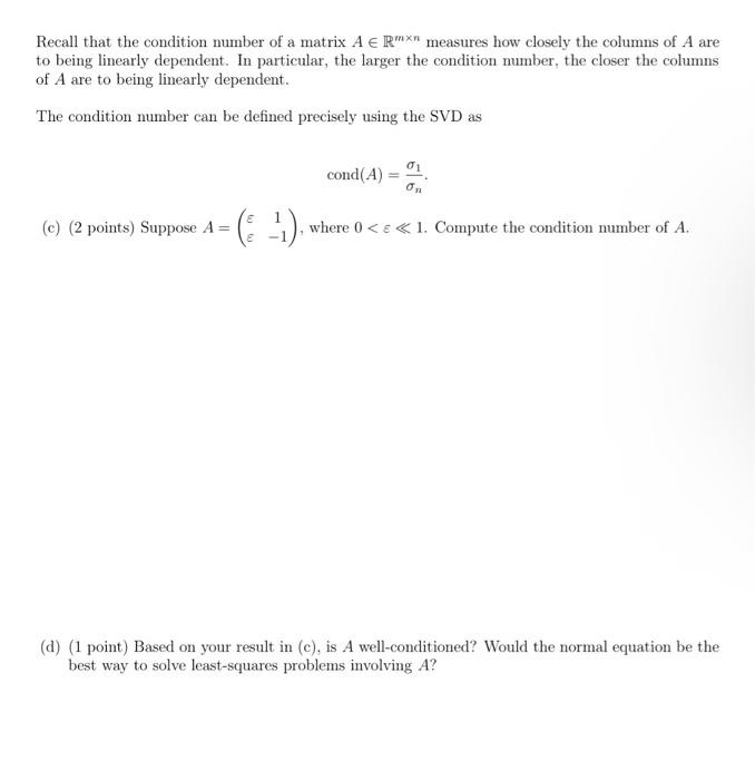Solved ( 12 points total) Let A∈Rm×n be a full rank matrix | Chegg.com