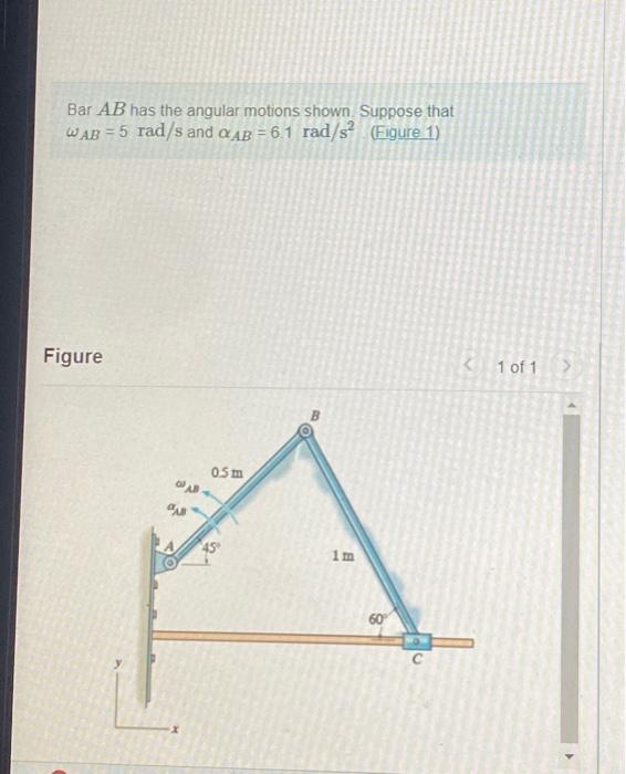 Solved Bar AB has the angular motions shown. Suppose that | Chegg.com