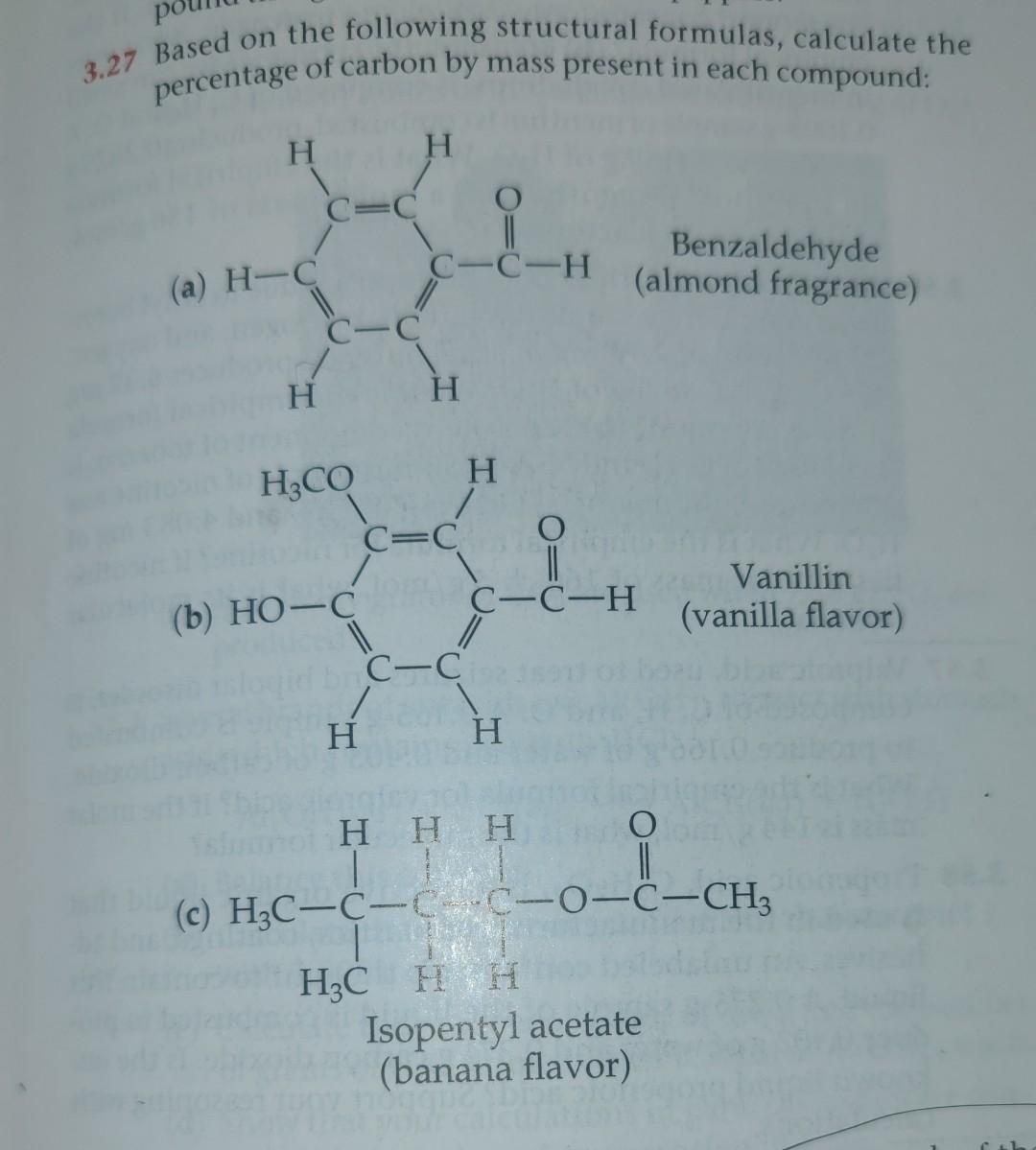 Solved 3.27 Based on the following structural formulas, | Chegg.com