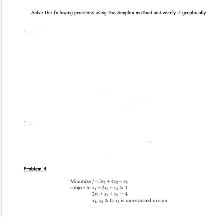 Solved Solve the following problems using the Simplex method | Chegg.com