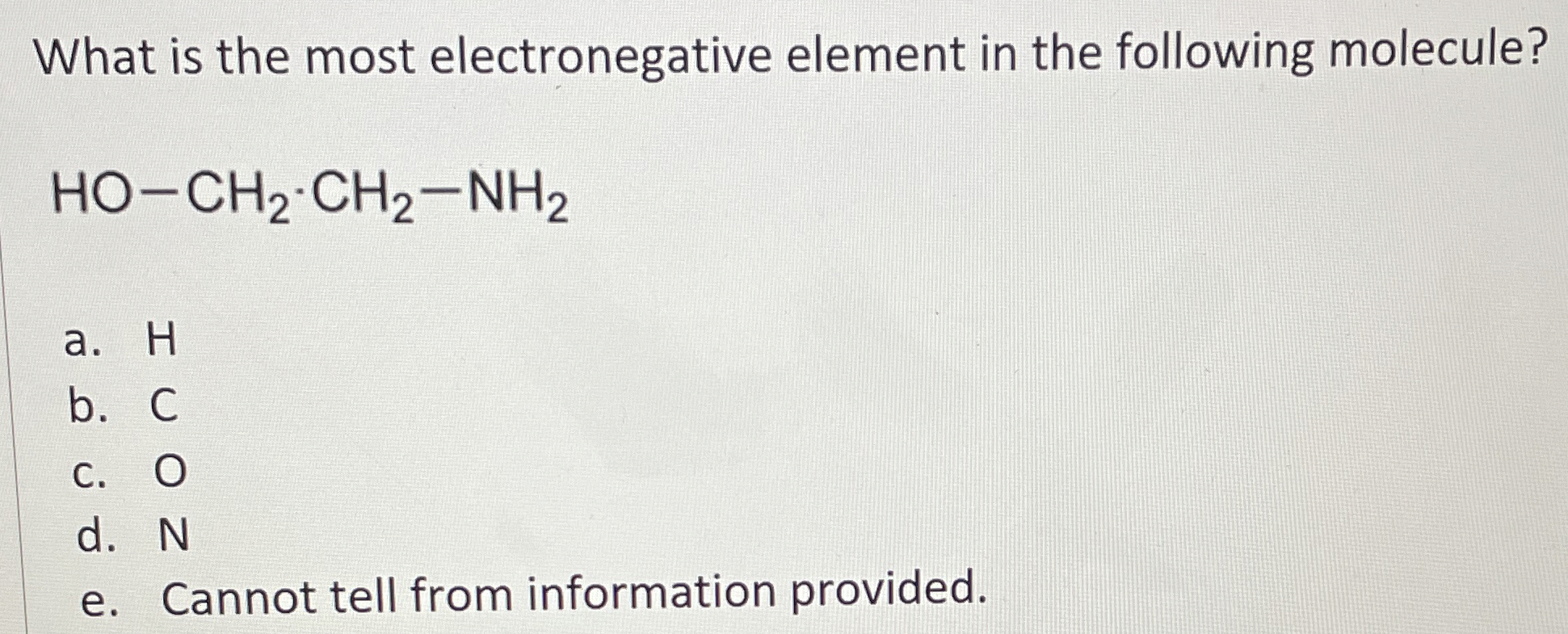 Solved What is the most electronegative element in the | Chegg.com