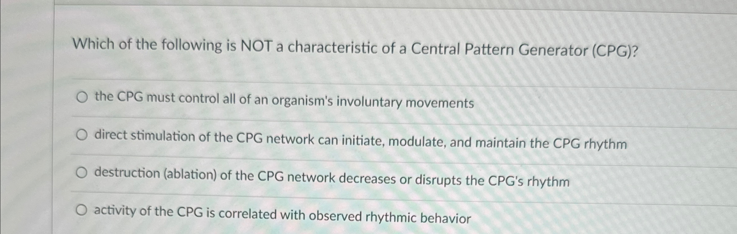 Solved Which of the following is NOT a characteristic of a | Chegg.com