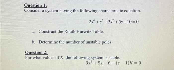 Solved Question 1: Consider a system having the following | Chegg.com