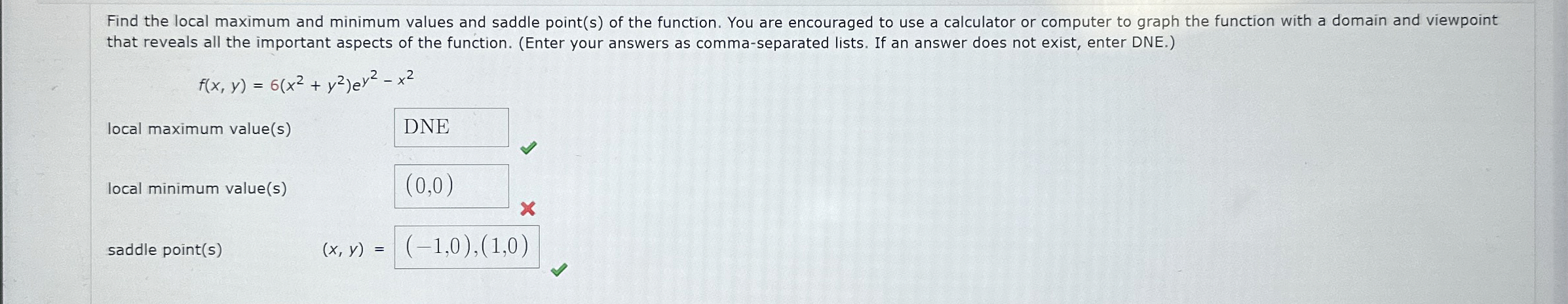 Solved Ive tried (0,0), ﻿DNE, (1,0), ﻿and (-1,0) ﻿but I've | Chegg.com