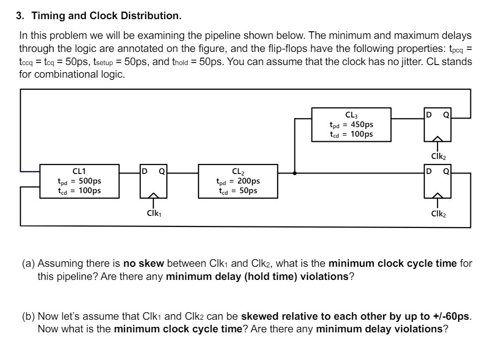 Timing and Clock Distribution.In this problem we will | Chegg.com