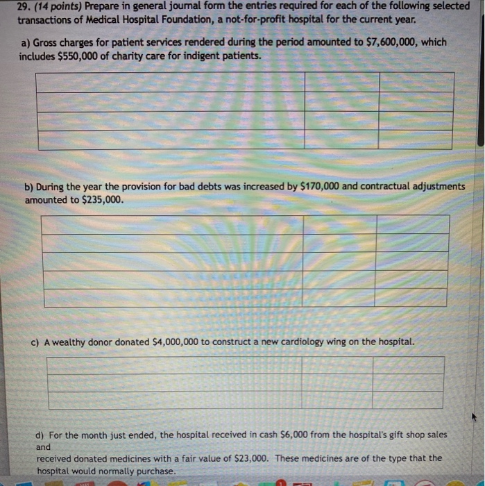 Solved 29. (14 points) Prepare in general journal form the | Chegg.com
