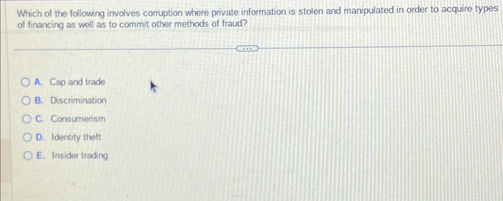 Solved Which of the following involves corruption where | Chegg.com