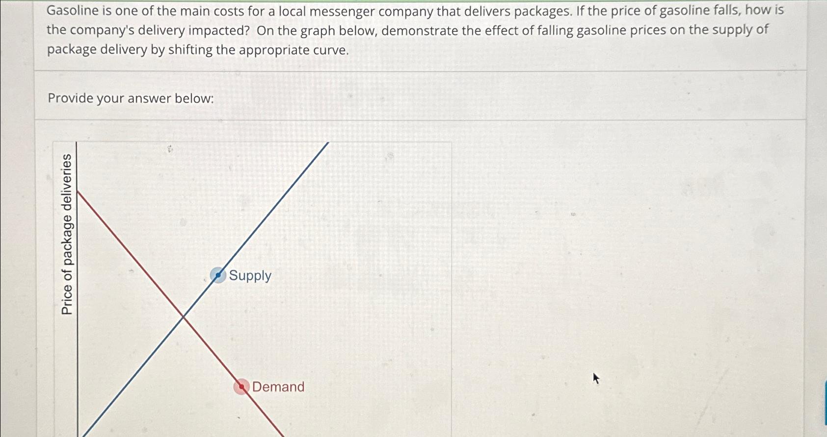 Solved Gasoline is one of the main costs for a local | Chegg.com