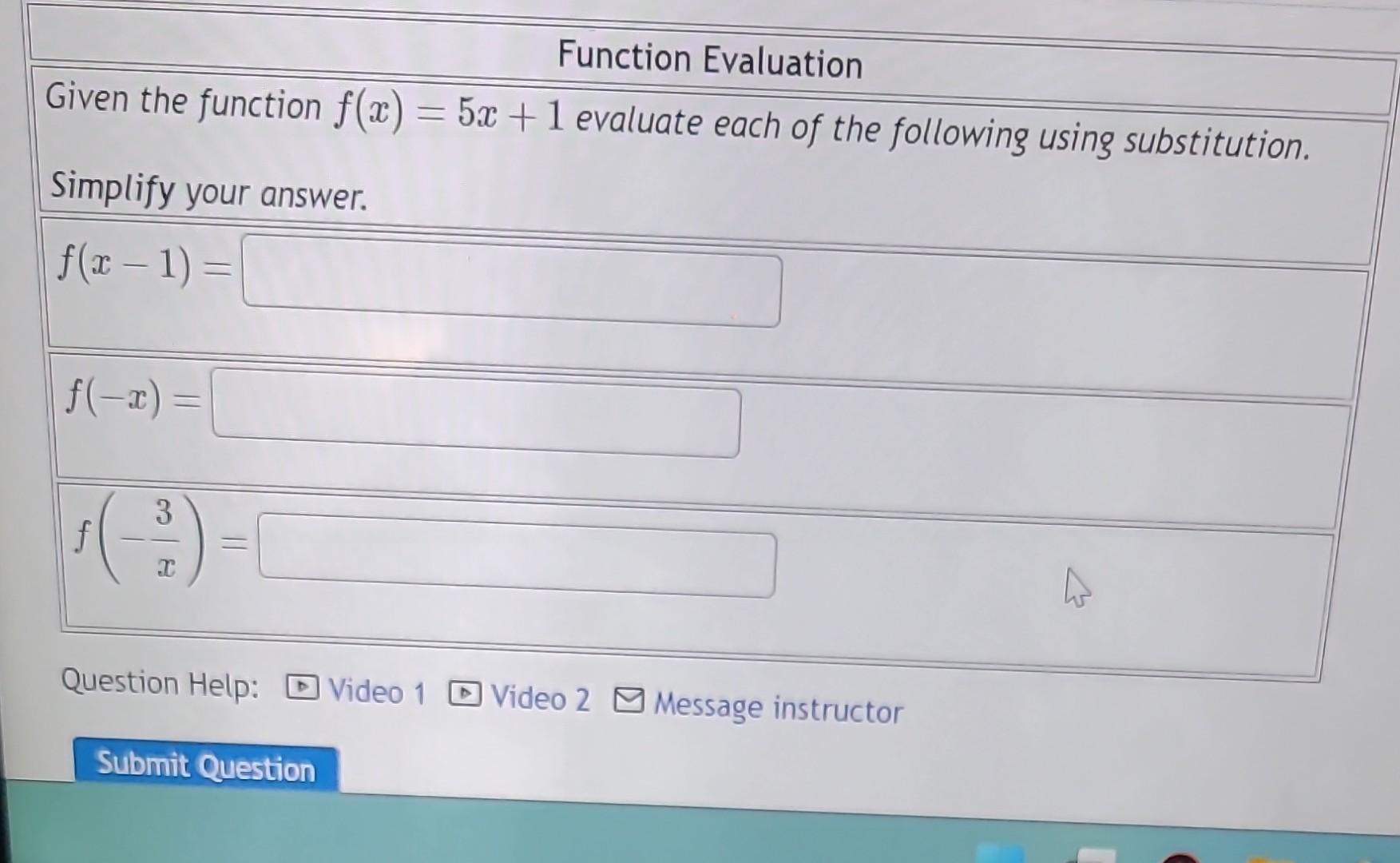 Solved Question Help: Video Message instructorFunction | Chegg.com