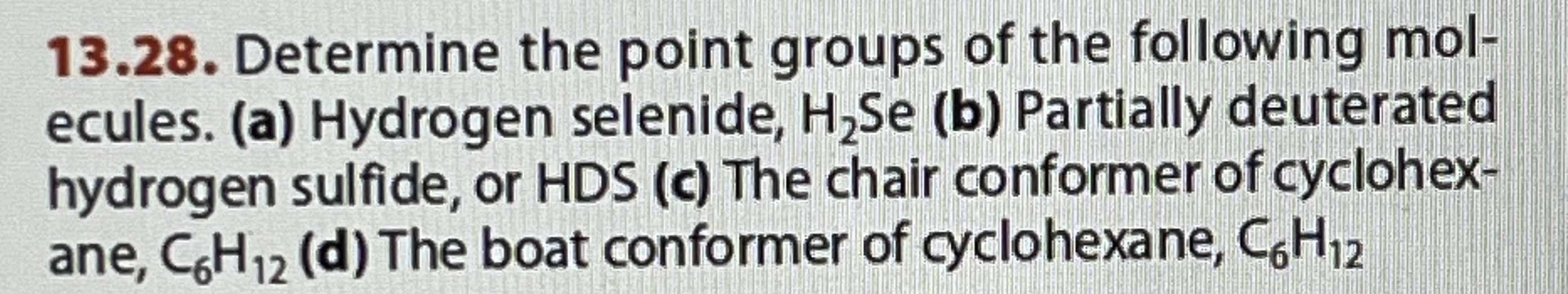 Solved 13.28. ﻿Determine the point groups of the following | Chegg.com