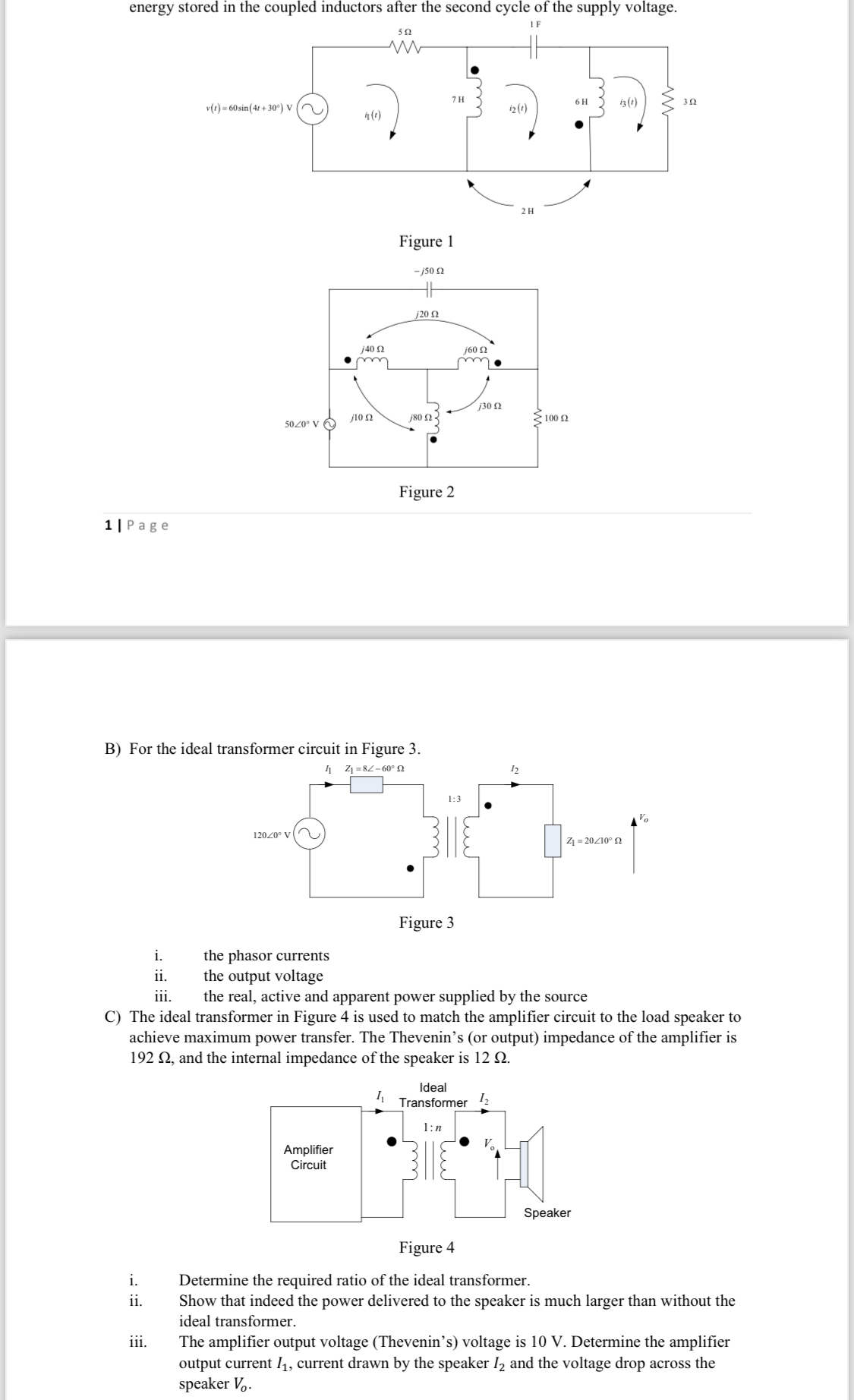 Solved energy stored in the coupled inductors after the | Chegg.com