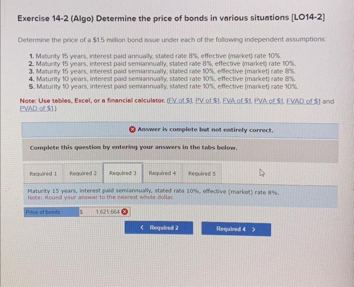 Solved Exercise 14-2 (Algo) Determine the price of bonds in | Chegg.com