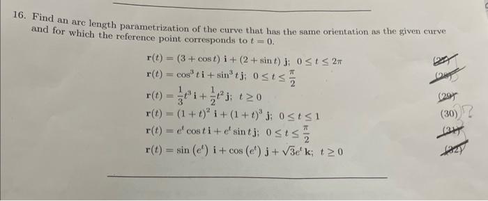 Solved 6. Find an are length parametrization of the curve | Chegg.com