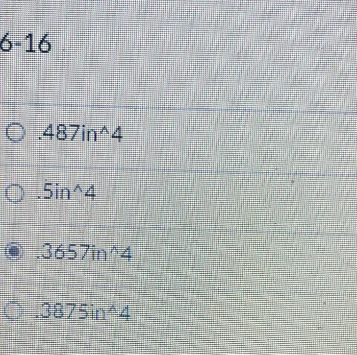 Solved FIGURE P6-16 0.75 in. 0.375 in. 1.5 in. Ⓒ.487in^4 O | Chegg.com