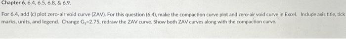 Solved For 6.4, add (c) plot zero-air void curve (ZAV). For | Chegg.com