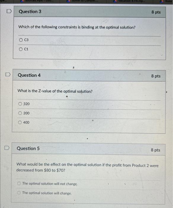 Solved Which of the following constraints is binding at the | Chegg.com