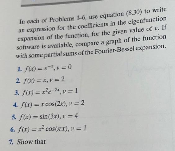 Solved In each of Problems 1-6, use equation an expression | Chegg.com